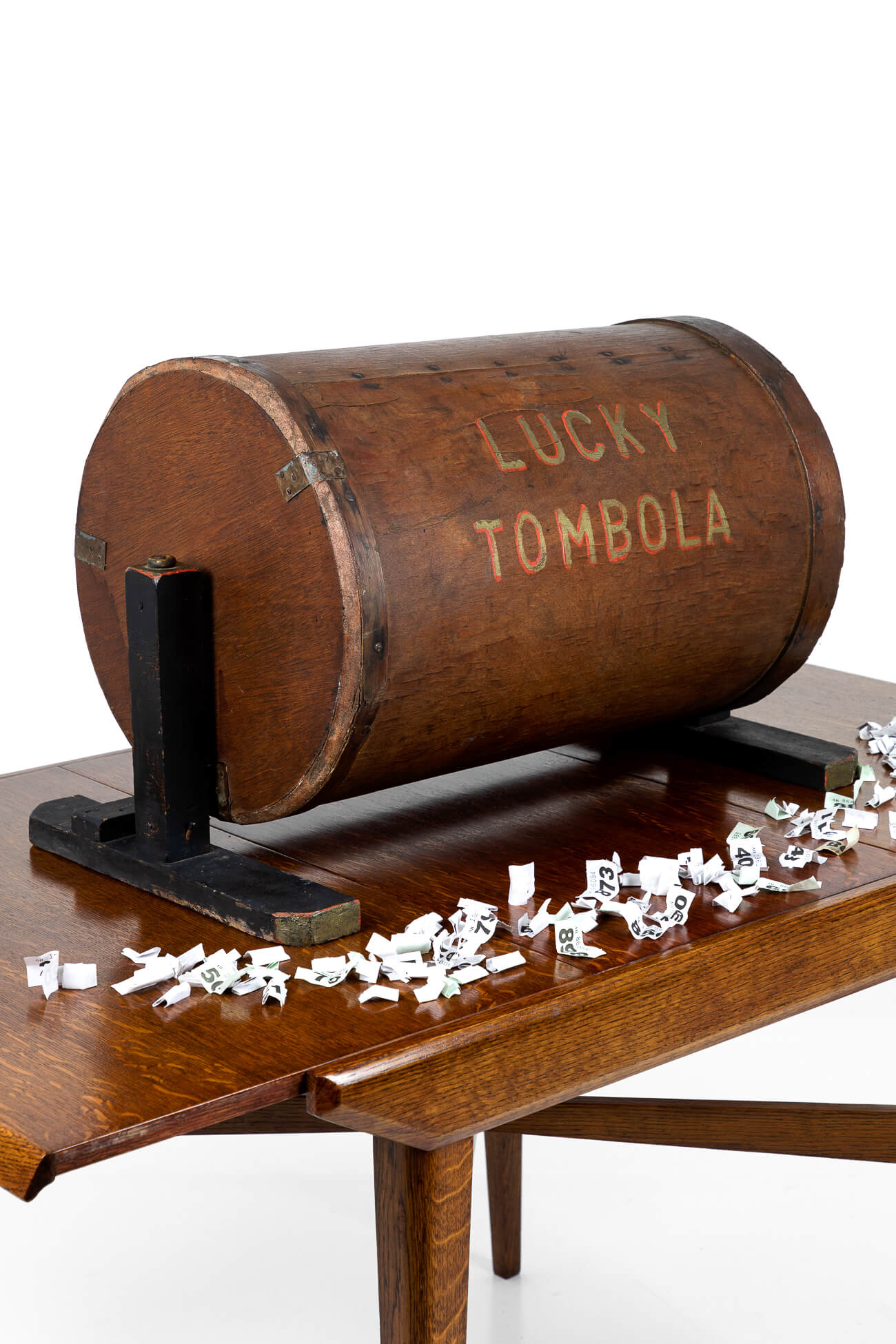 Vintage tombola raffle barrel | Wooden | Pointers Antiques