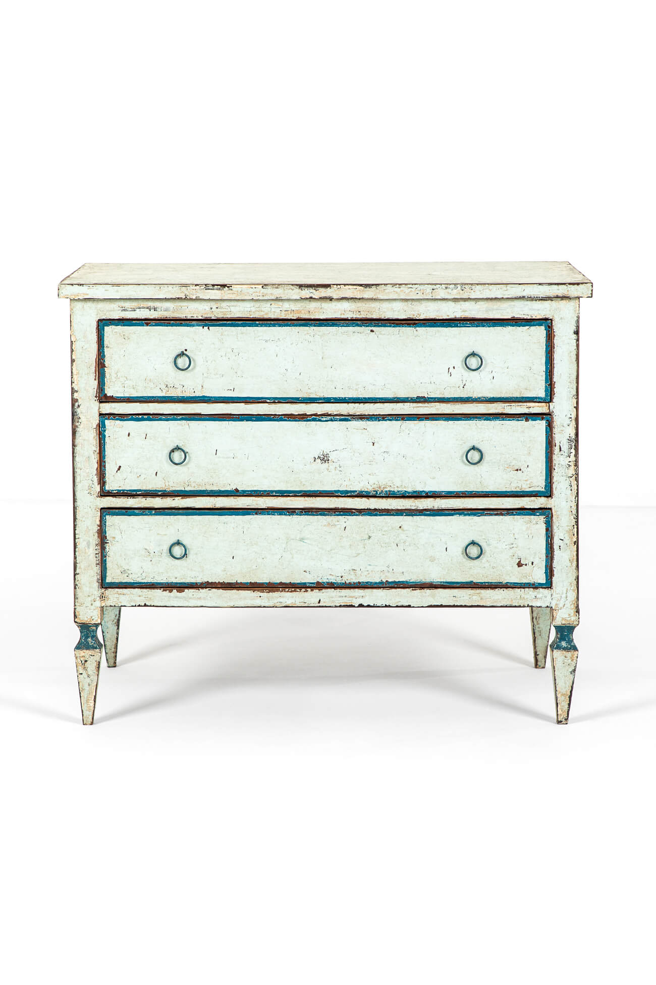 19th Century Spanish Chest in Duck Egg Blue | Pointers Antiques